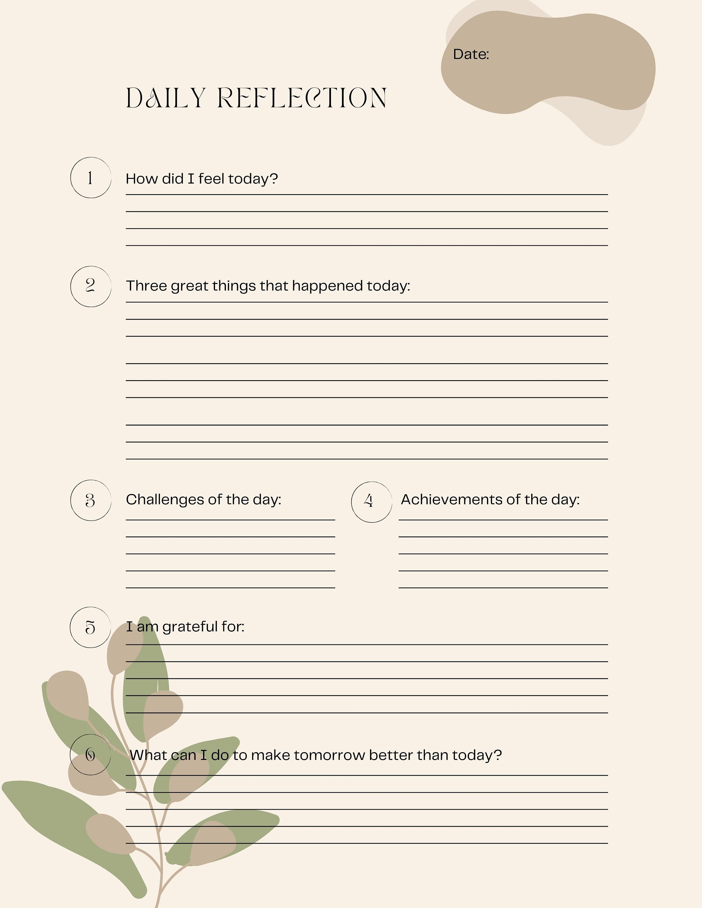 Daily Reflection Printable - Etsy