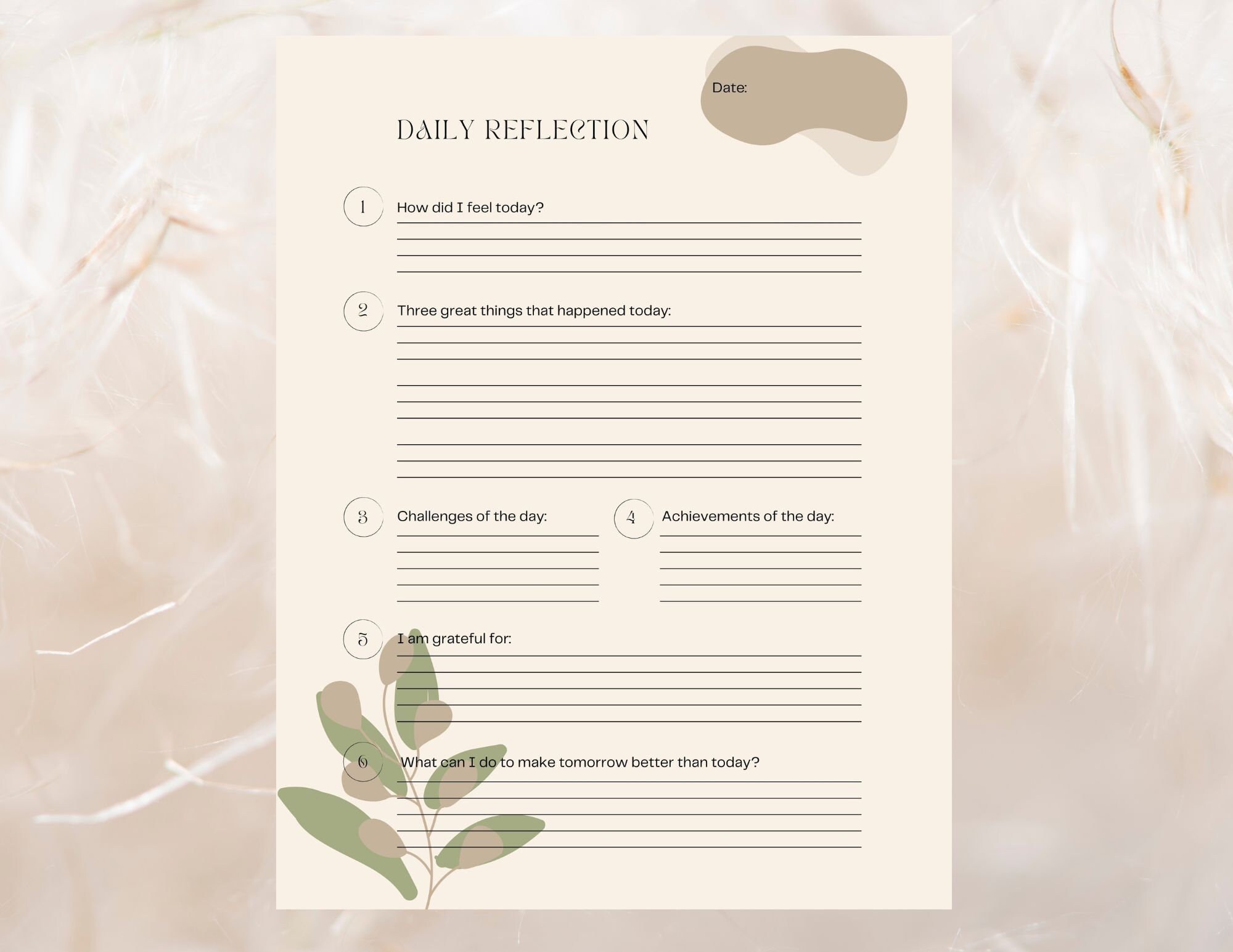 Daily Reflection Printable - Etsy