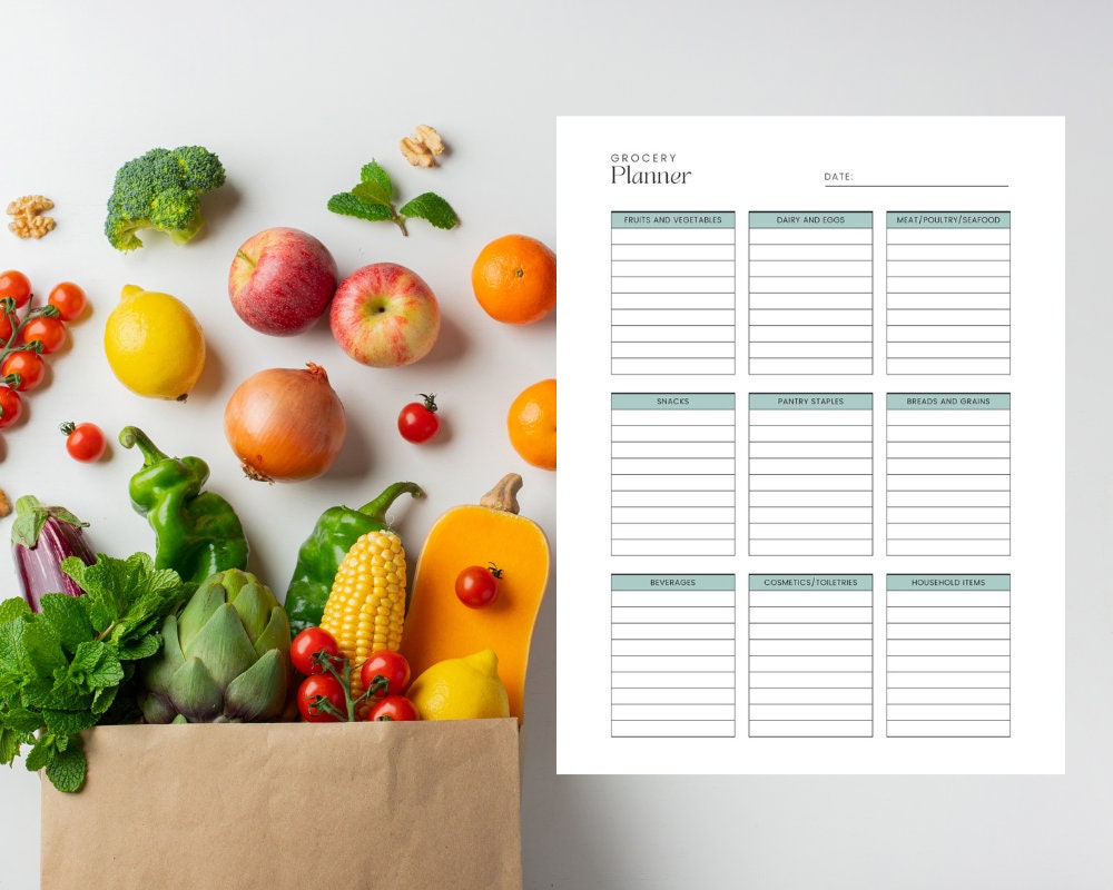 Simple Grocery List Printable - Etsy