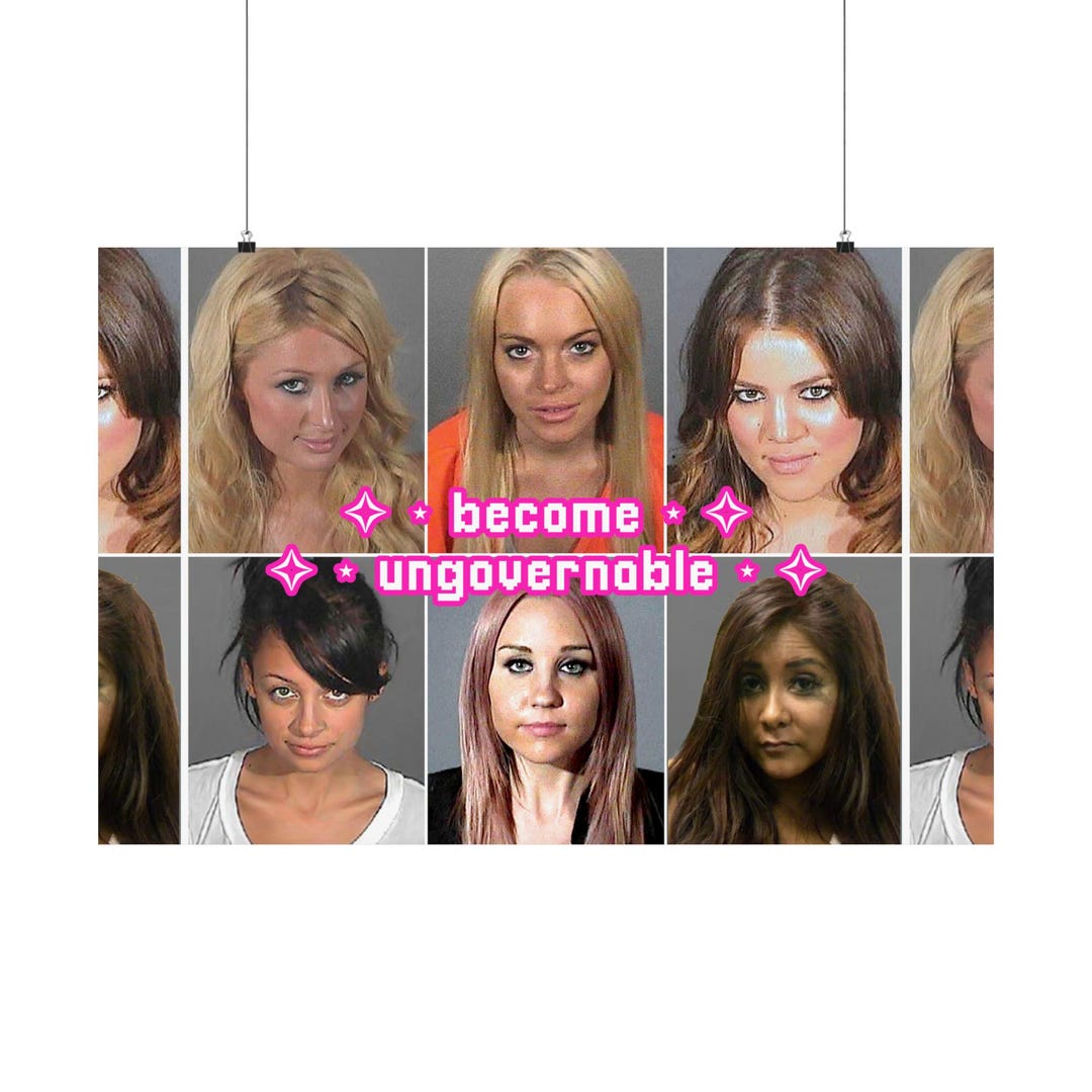 Y2K Divas Celebrity Poster, Reality Stars Mugshot Poster, Pop Culture ...