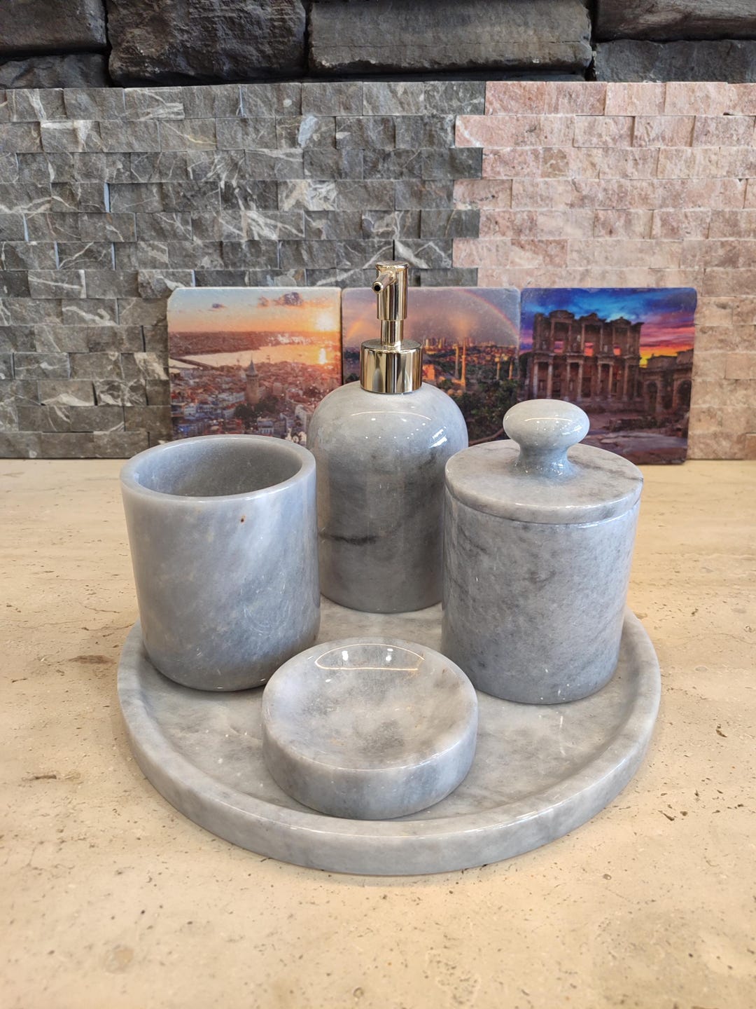 Luxury Naturel Marble Bathroom Set - 5 Pieces - Fast Shipping, Fast ...