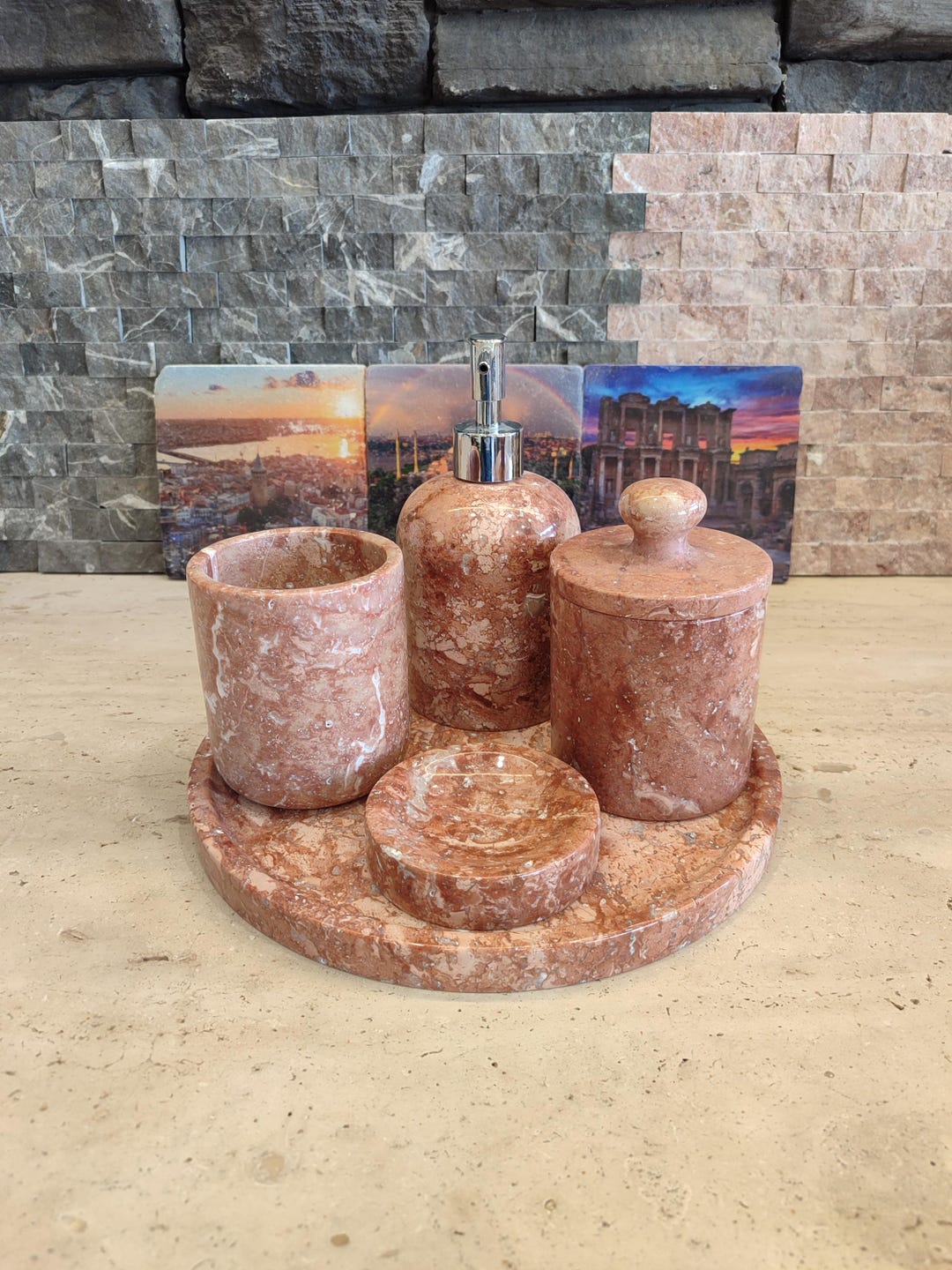 Luxury Naturel Marble Bathroom Set - 5 Pieces - Fast Shipping, Fast ...