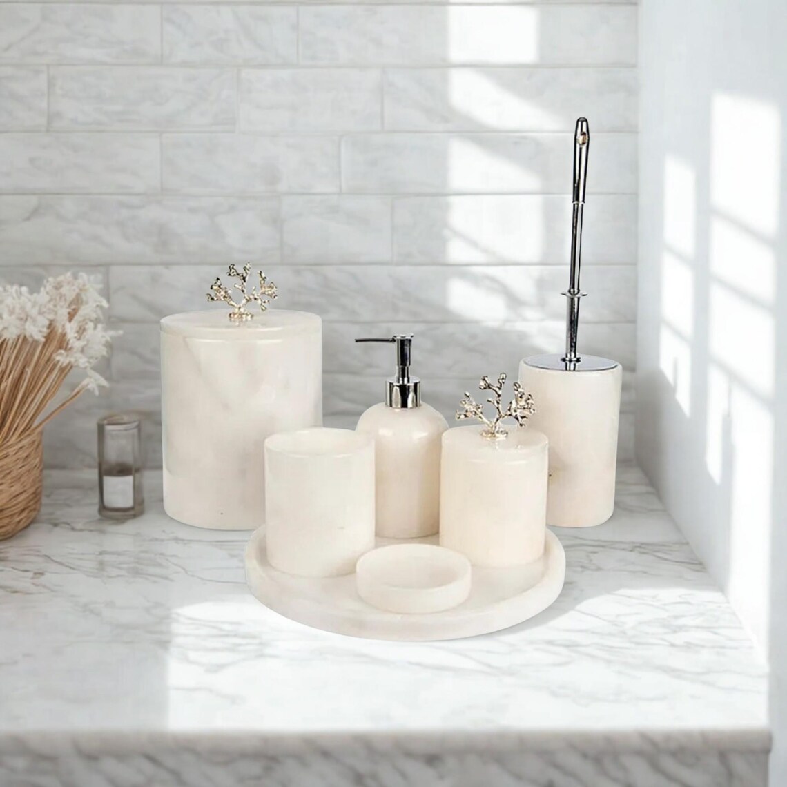 Luxury Naturel Marble Bathroom Set - 7 Pieces - Fast Shipping, Fast ...