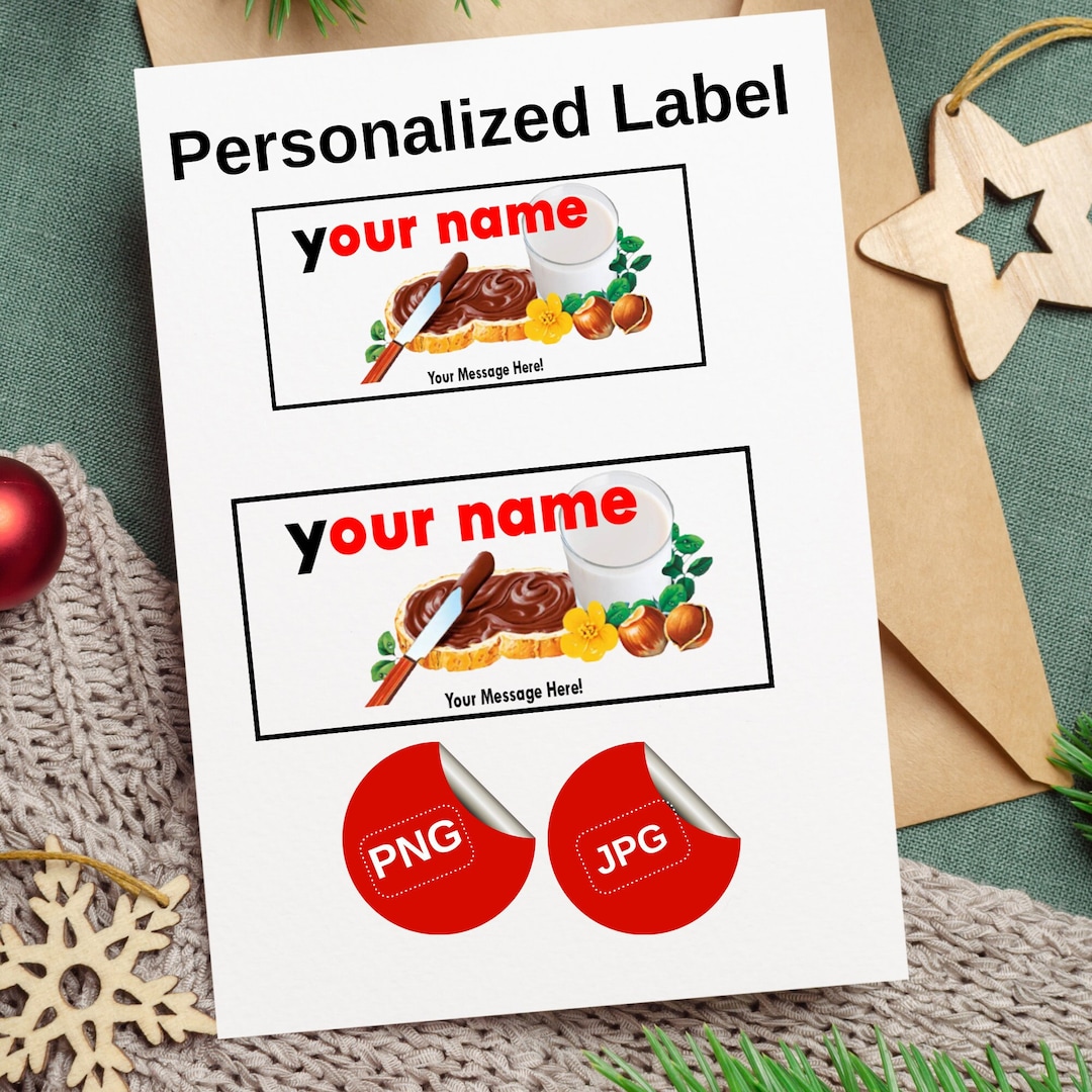 Personalised Nutella Jar Label,printable Chocolate Label,printable ...