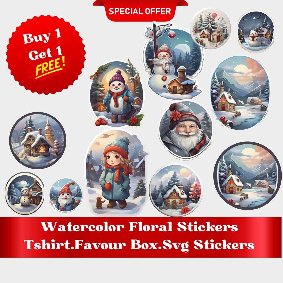 Winter Printable Stickersprintable Wall Artprintable Sticker - Etsy