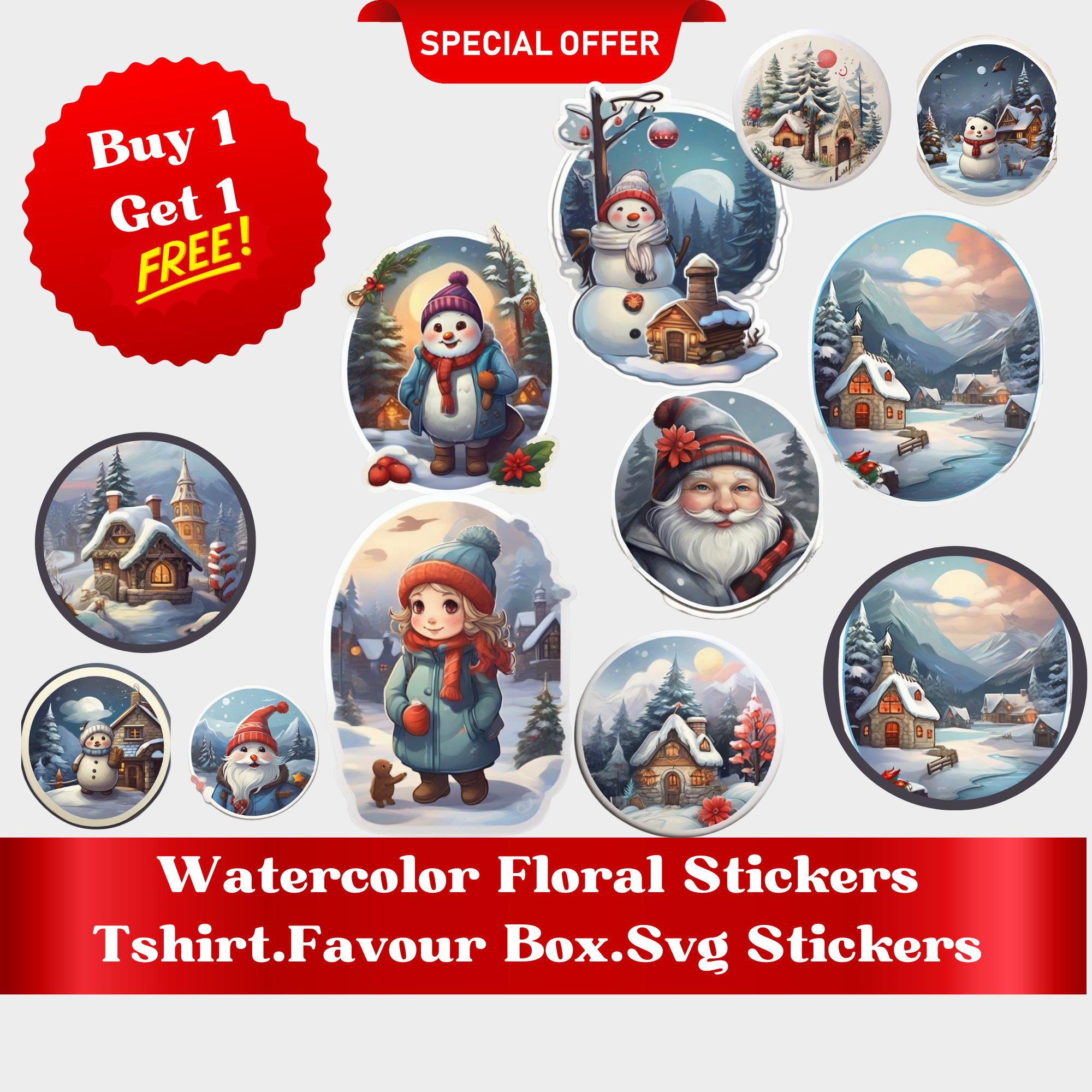 Winter Printable Stickersprintable Wall Artprintable Sticker - Etsy