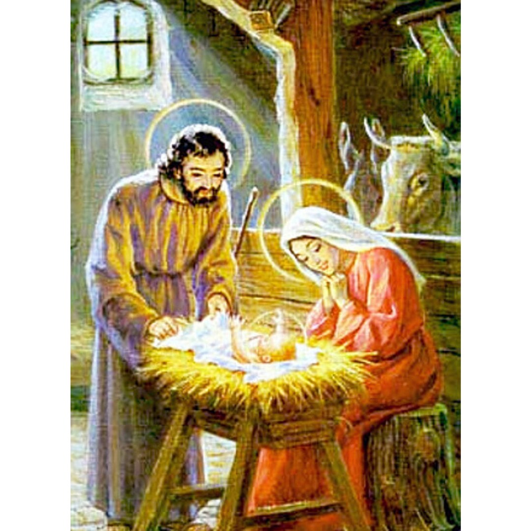 Jesus in the Manger Christmas Nativity Art Photo Print - Etsy