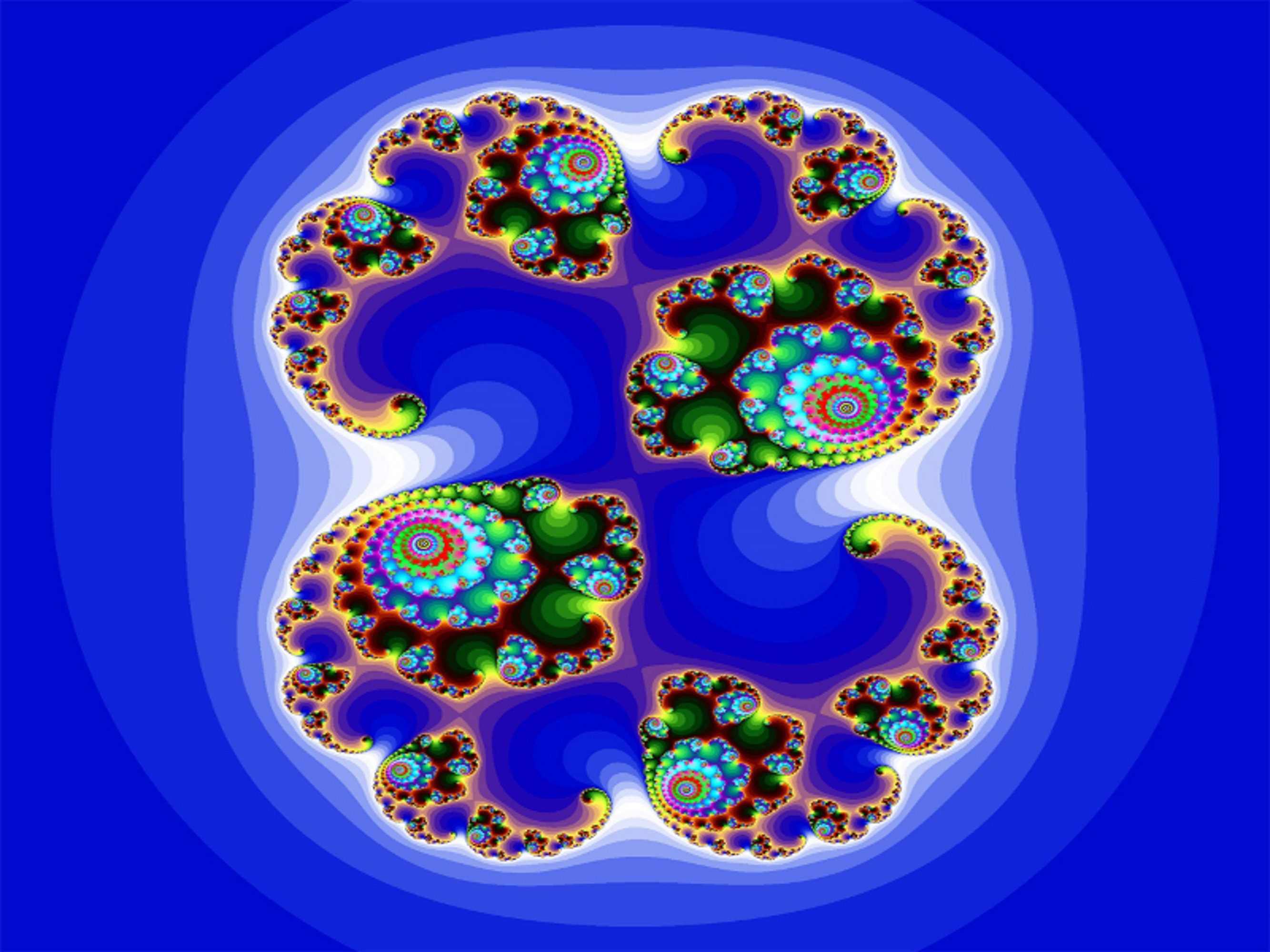 Blue Spiral Multi Colored Fractal Pattern Art Photo Print Digital ...