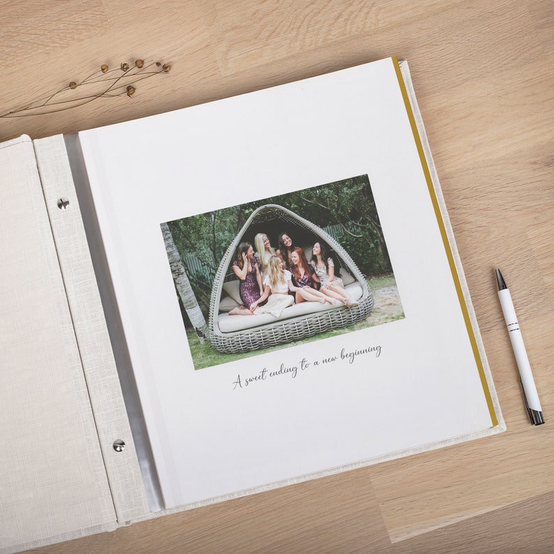 Personalized Bachelorette Party Photo Album: Natural Linen Scrapbook ...