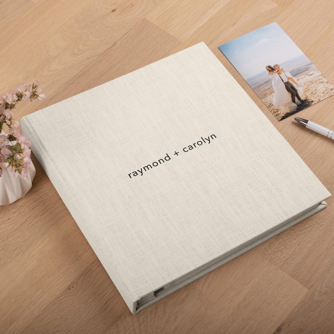 Wedding Photo Album | Large Size Personalized Scrapbook | Linen Self ...