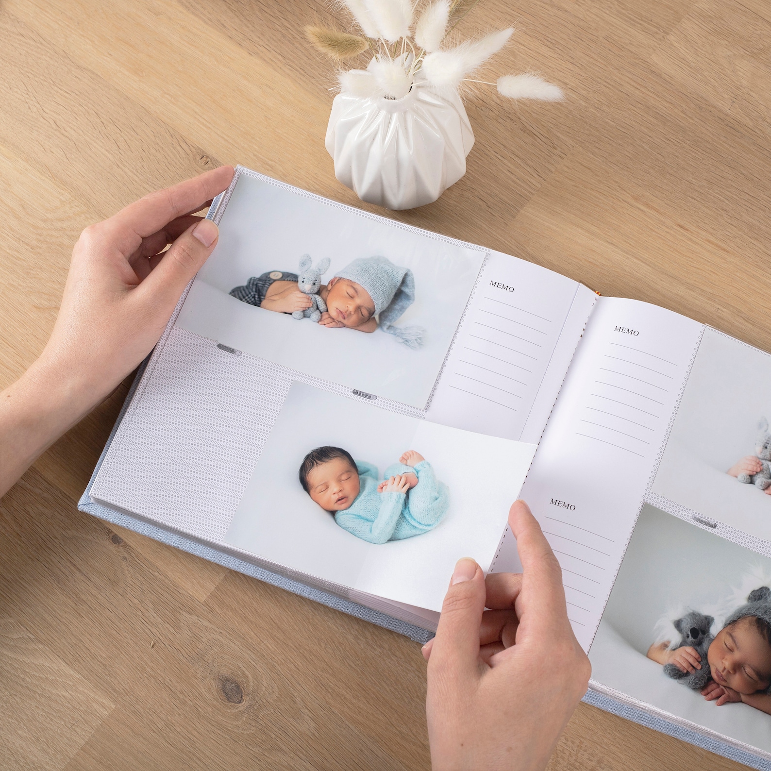 Baby Photo Album With Sleeves for 200 4x6 Photos | Slip in Photo Album ...