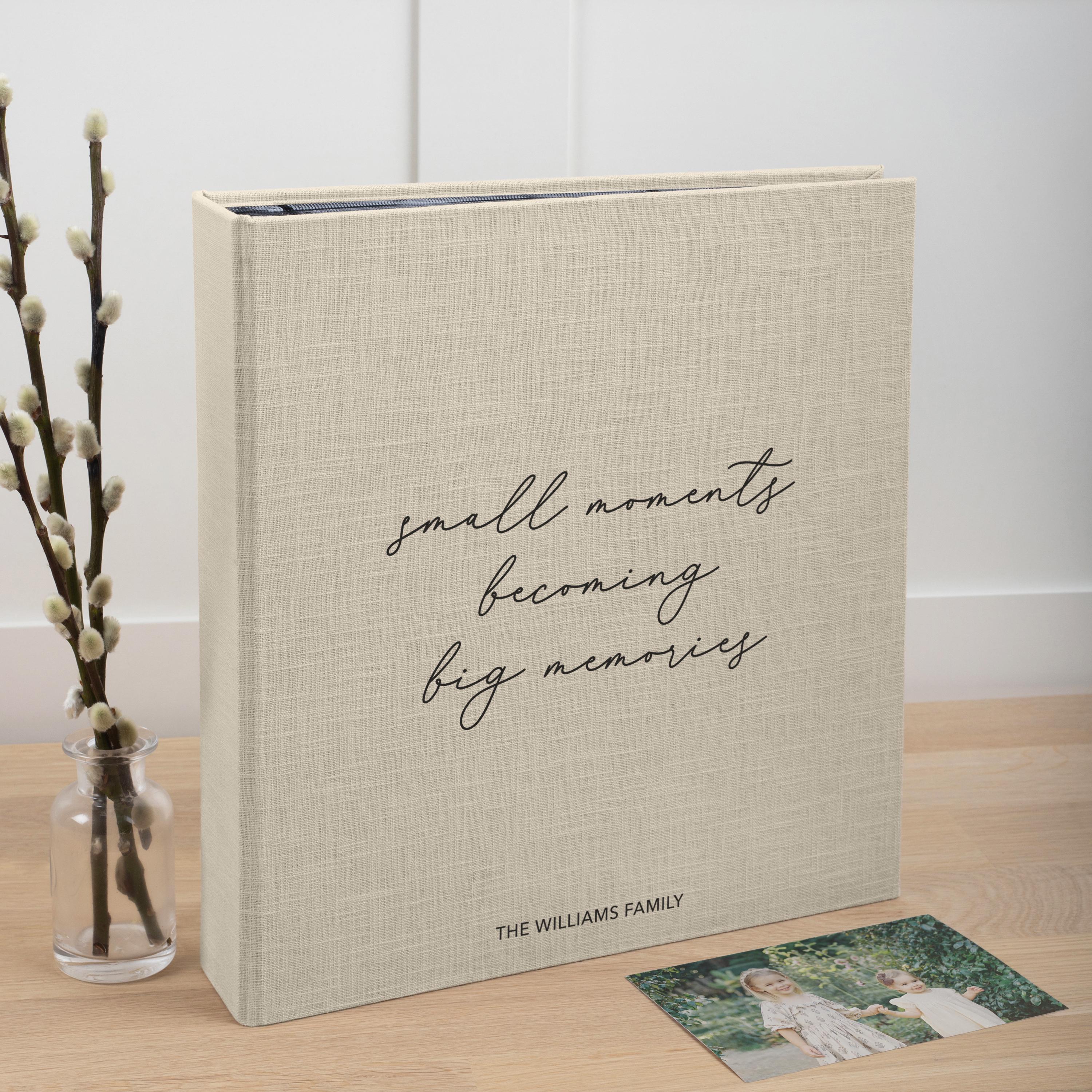 Personalized Family Memory Book | Linen Photo Album With Sleeves for ...