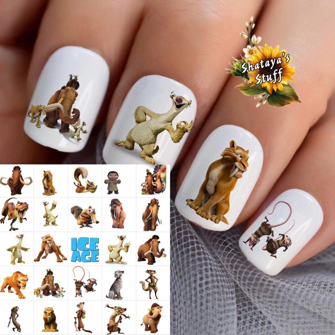 Ice Age Set of 50 Waterslide Nail Art Decals - Etsy
