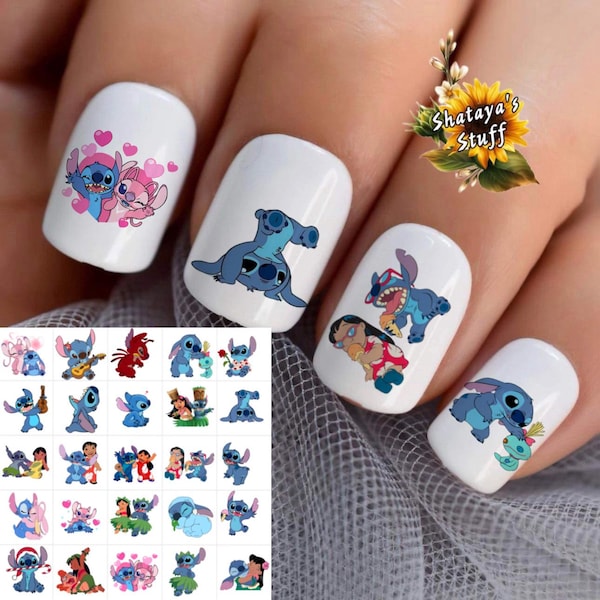 Lilo and Stitch Nails - Etsy