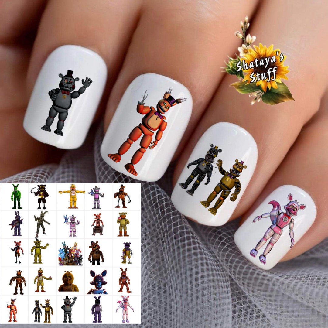 Five Nights of Freddy Set of 50 Waterslide Nail Art Decals - Etsy