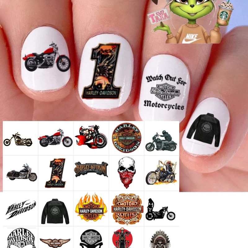 Motorcycle Nails - Etsy