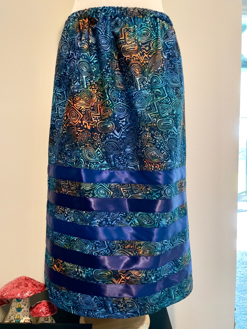 Sky Dancer Batik Spiral Design Blue Ribbon Skirt by Snow Lizard - Etsy