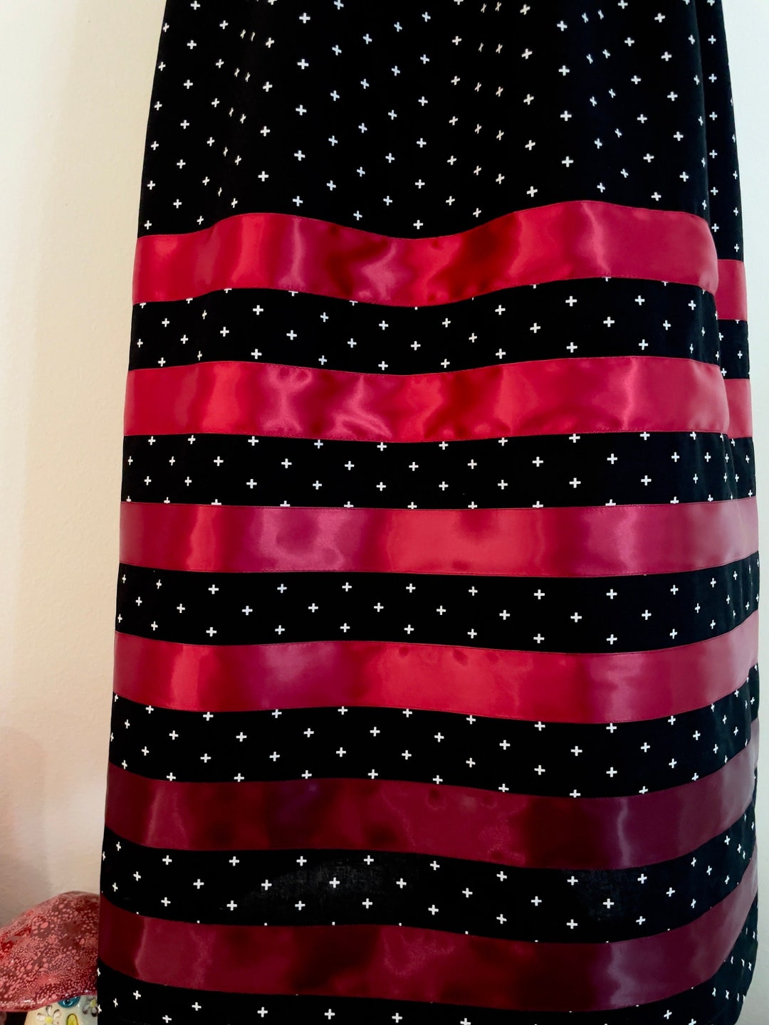 Night Fire on Black Sky W/ Red Ribbon Skirt by Snow Lizard - Etsy