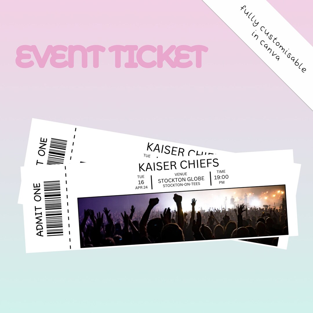 Event Ticket | Customisable Event Ticket | Canva Editable - Etsy