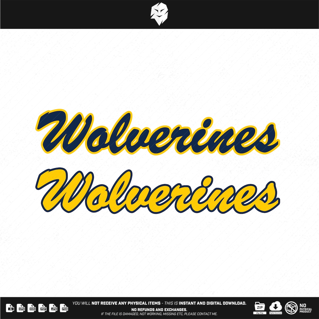 Wolverines Script Vector (ai, Eps, SVG), PDF, and Image (jpg, Png) - Etsy