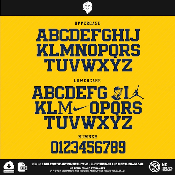Michigan Wolverines Font - Etsy