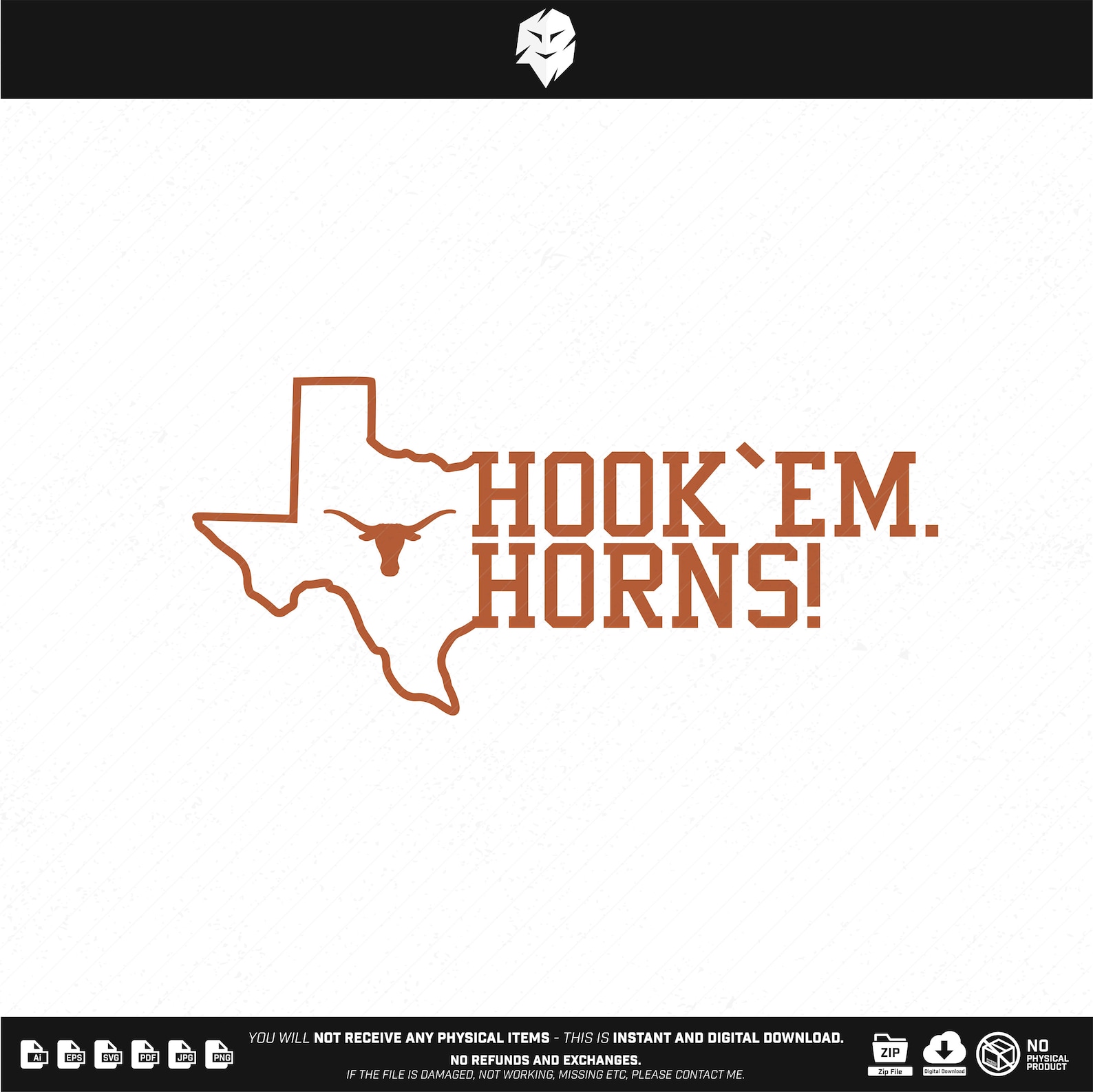 Hook 'em. Horns! Vector (ai, Eps, SVG), PDF, and Image (jpg, Png) - Etsy