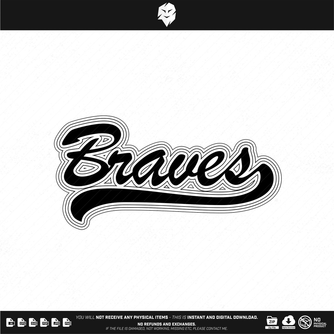 Braves Script Vector (ai, Eps, SVG), PDF, and Image (jpg, Png) - Etsy