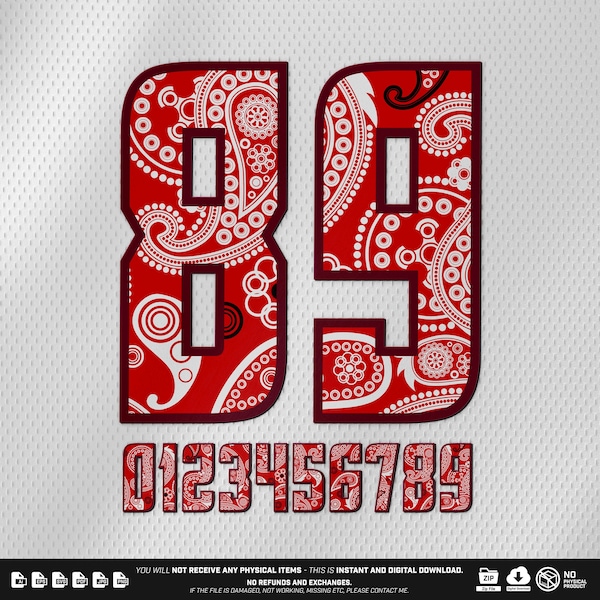 Red Number Font - Etsy