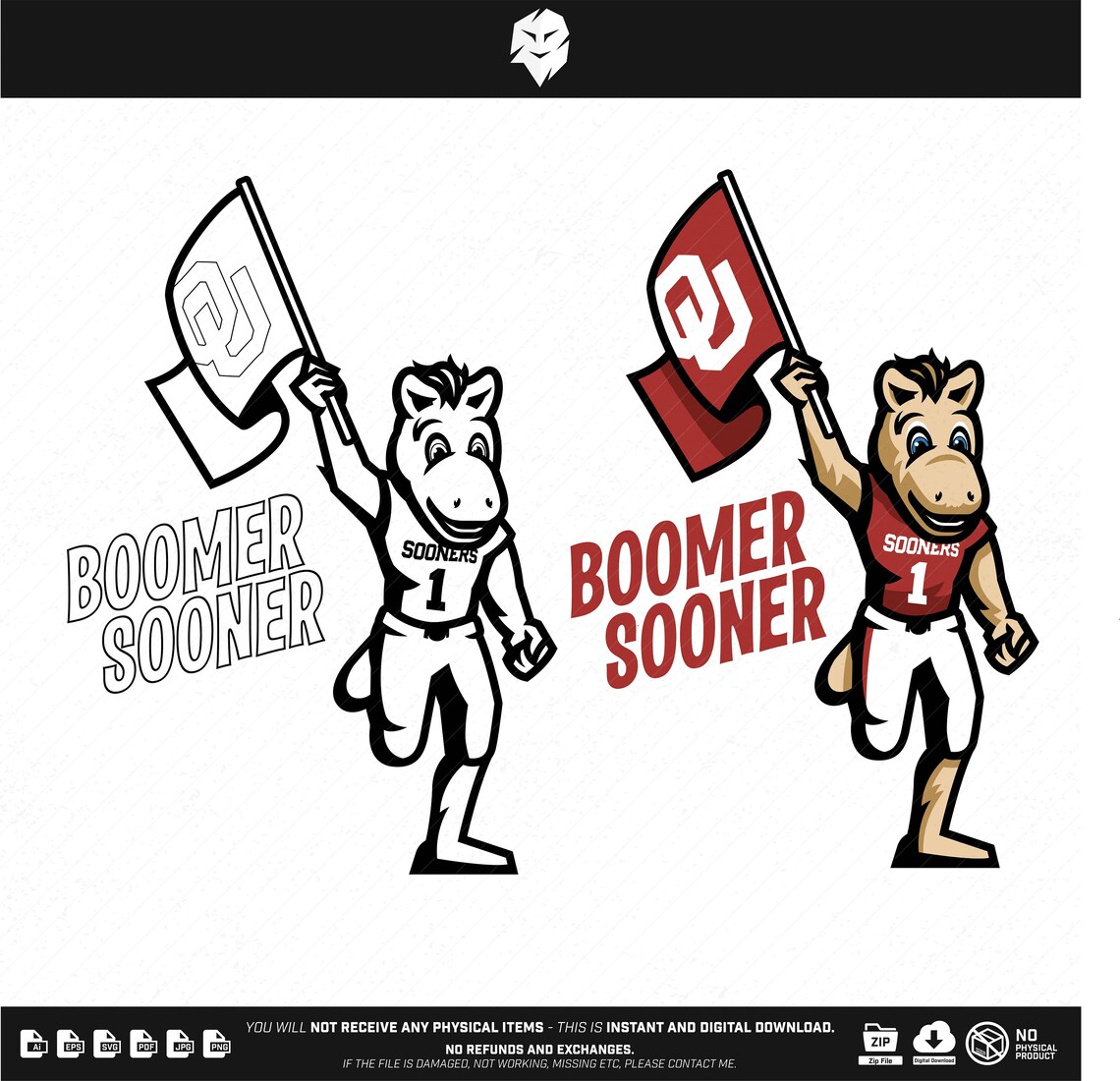 Boomer Sooner Black Vector (ai, Eps, SVG), PDF, and Image (jpg, Png ...
