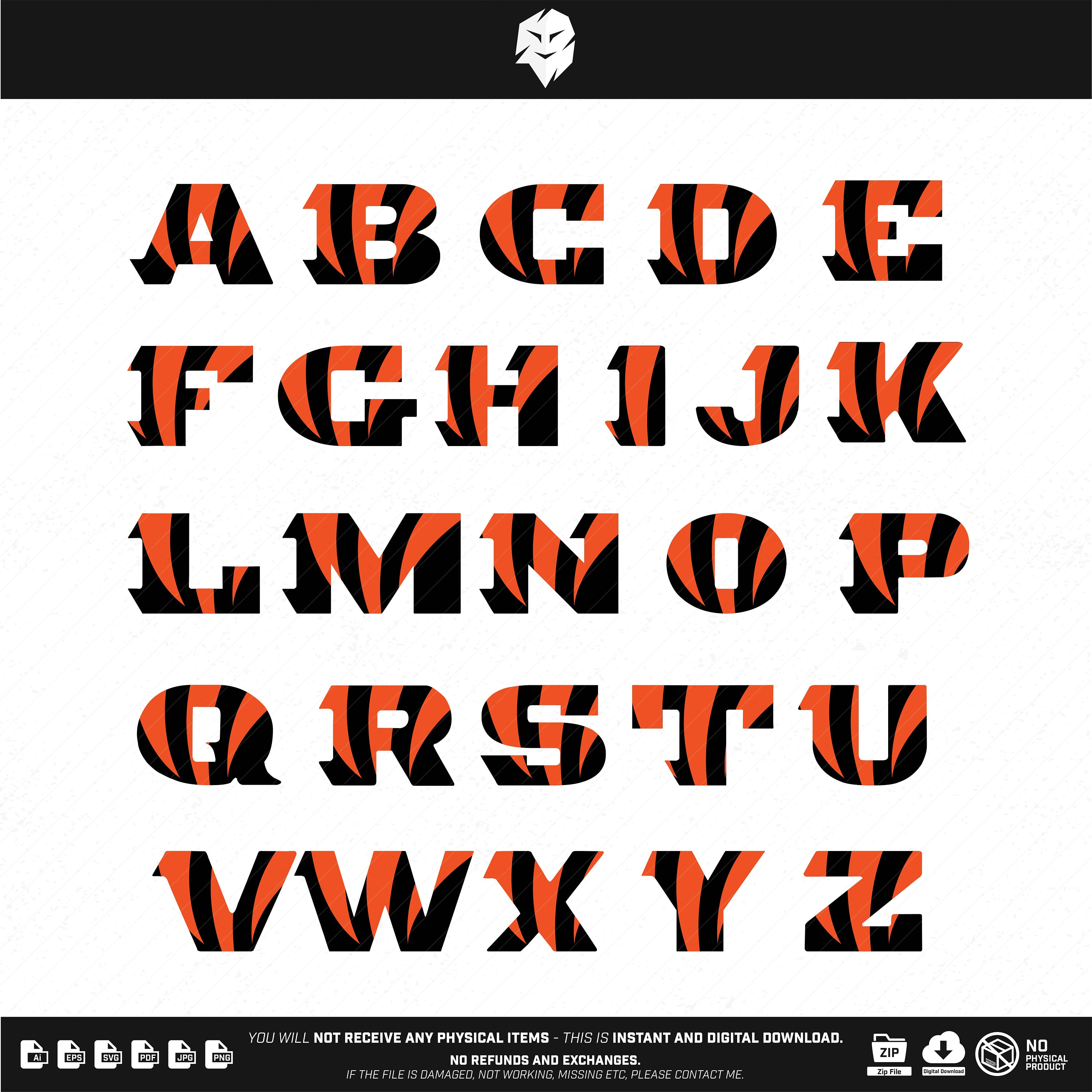 Bengals A-Z Vector (ai, Eps, SVG), PDF, and Image (jpg, Png) - Etsy