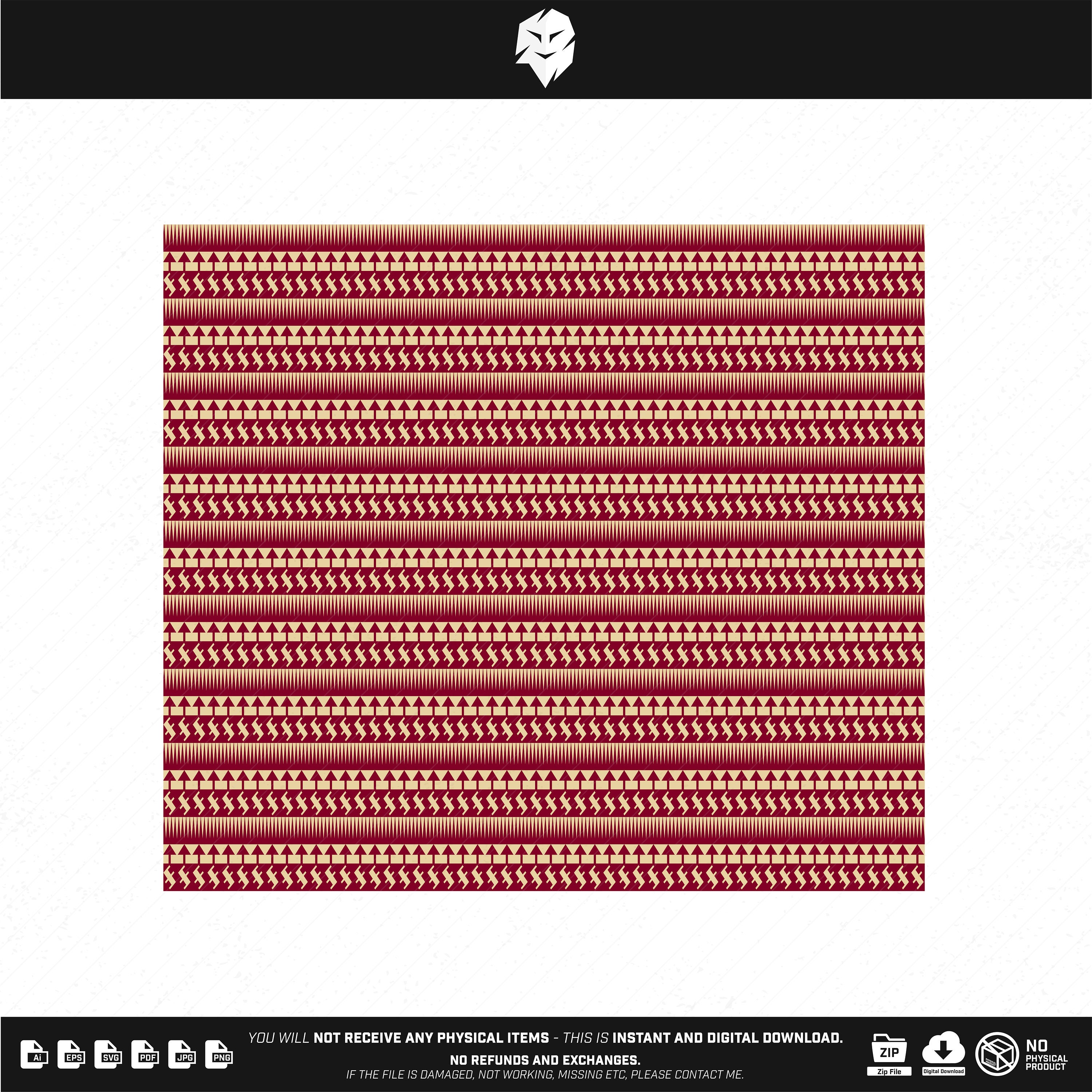 FSU Tribal Pattern Vector (ai, Eps, SVG), PDF, and Image (jpg, Png) - Etsy
