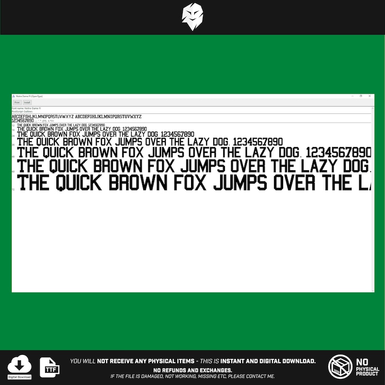 N0tre Dame Fighting Irish Font (otf) - Etsy