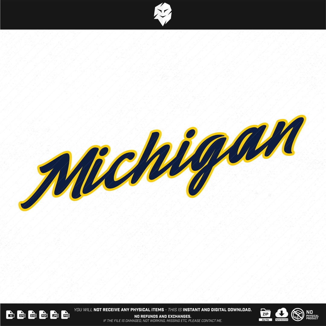 Michigan Script Vector ai, Eps, SVG, PDF, and Image jpg, Png - Etsy