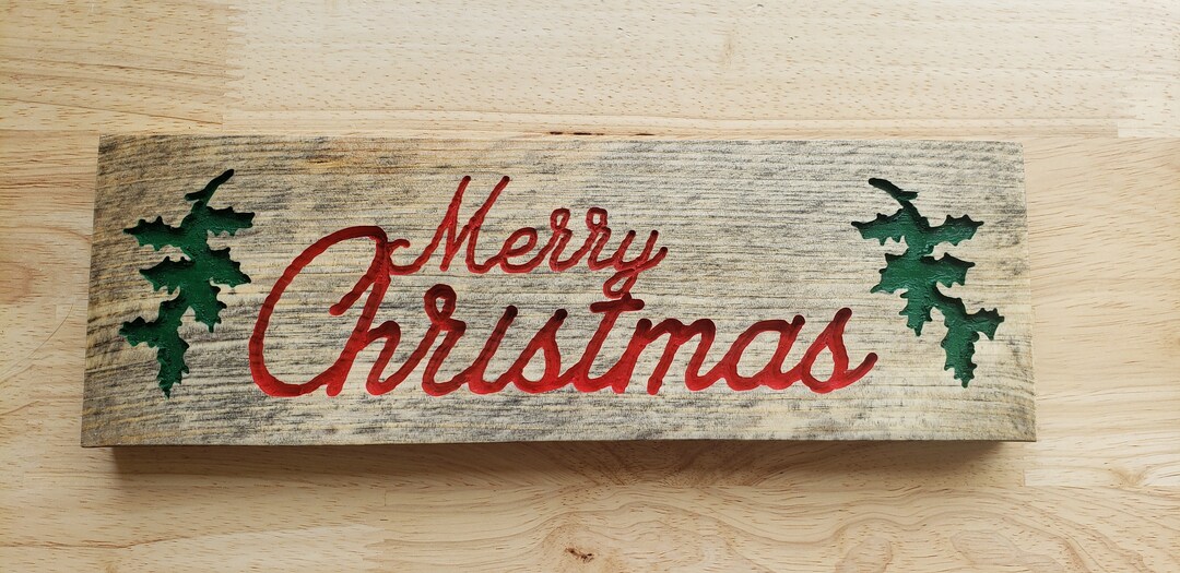 Merry Christmas Wood Sign - Etsy