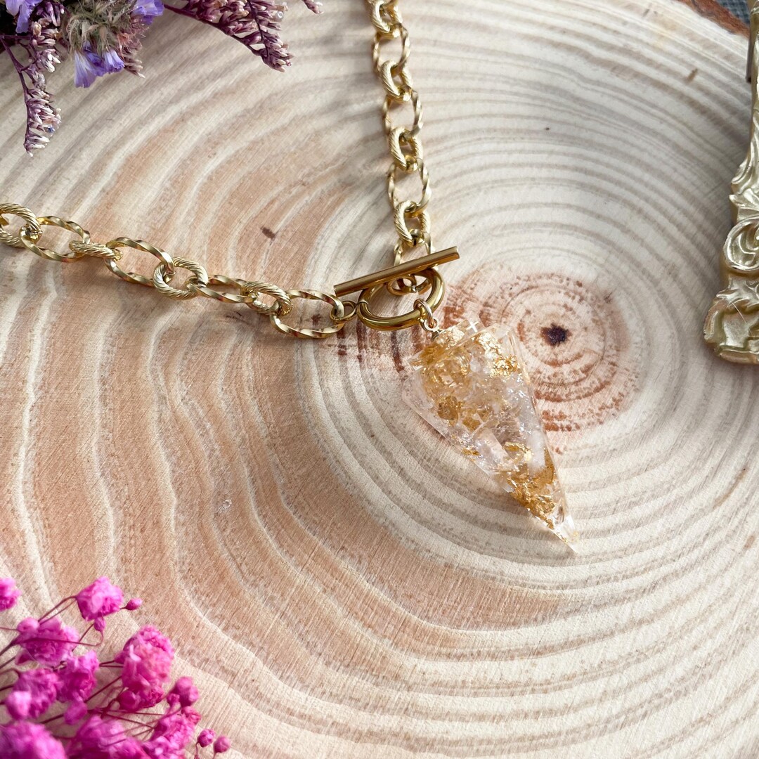Natural Stone Dowsing Divinatory Pendulum Necklace, Handcrafted ...