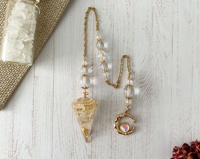 Divination Pendulum in Natural Rock Crystal Stone, Quartz, Pretty ...