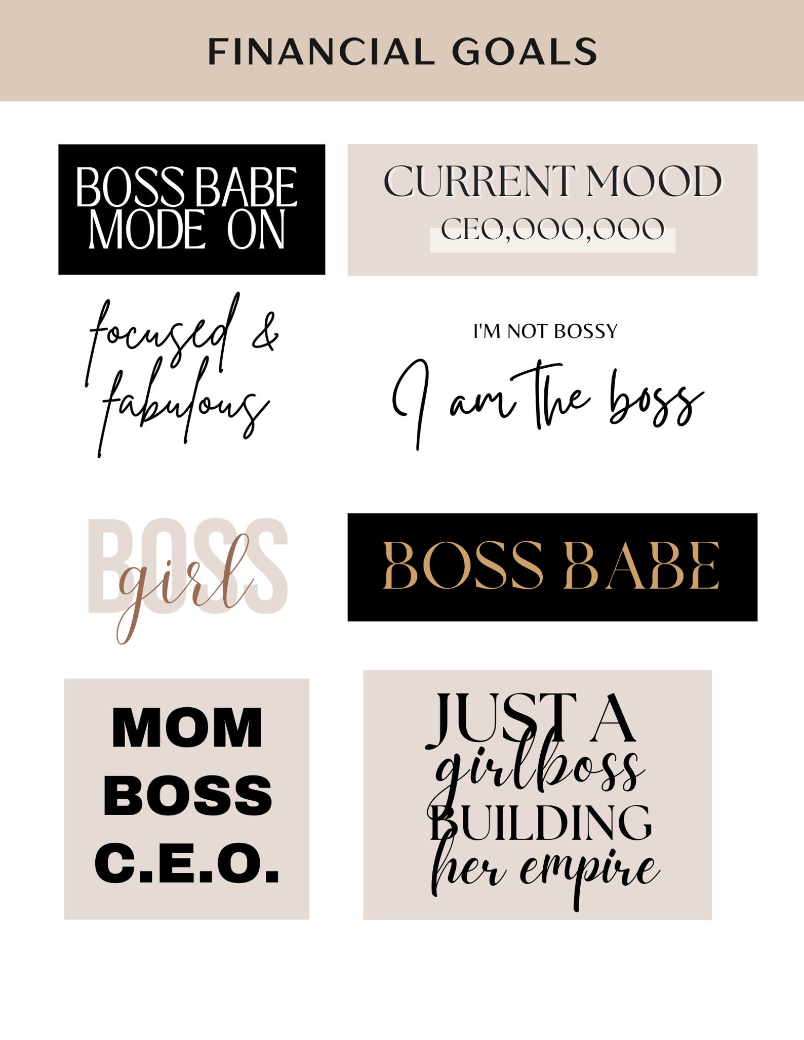 Printable Vision Board Bundle, Affirmations, Manifestation, Vision ...