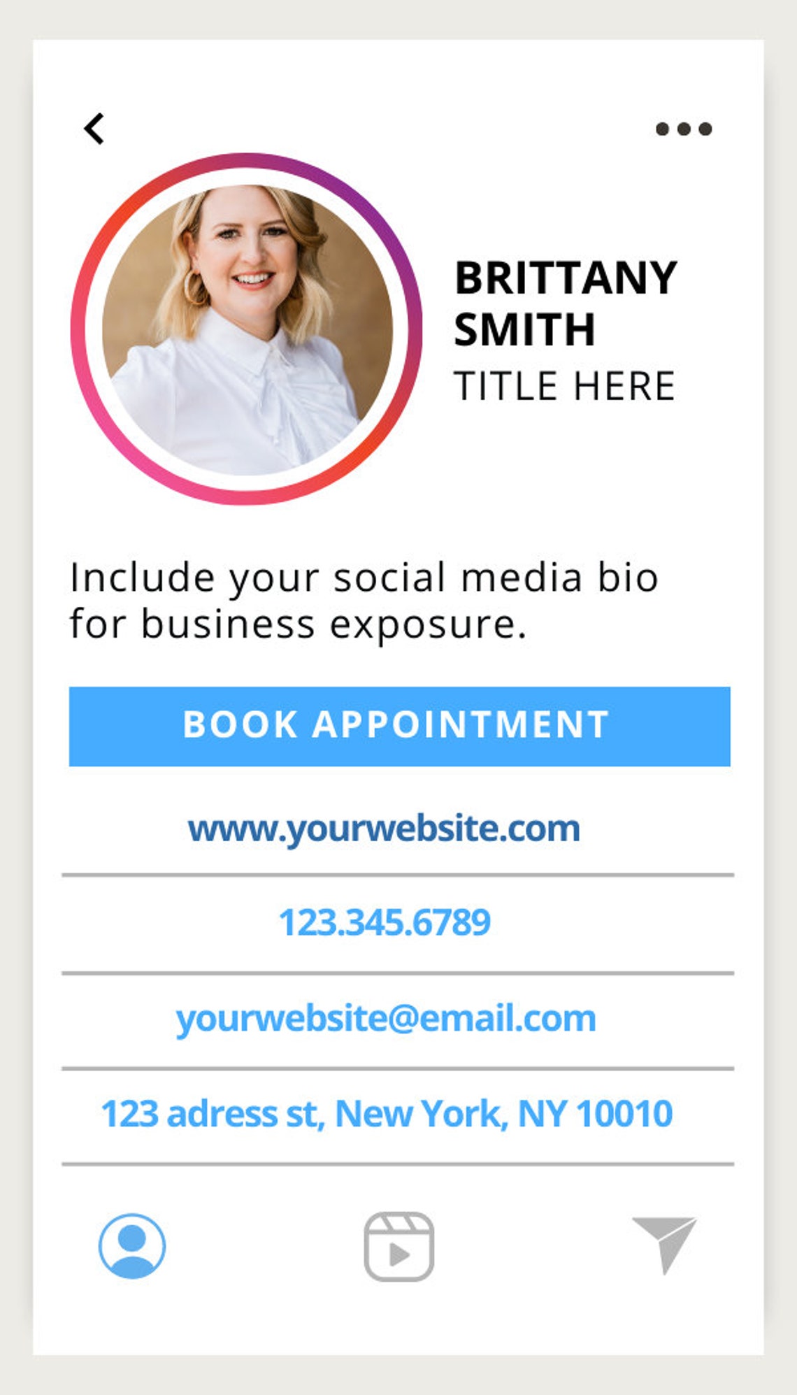 Design Your IG Brand: Editable Instagram Business Card Template With QR ...