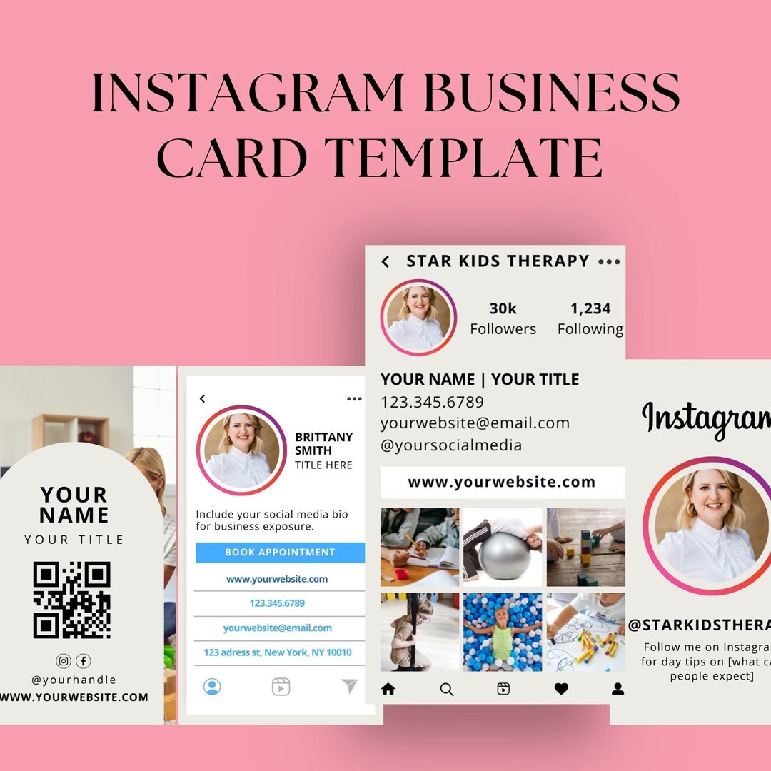 Design Your IG Brand: Editable Instagram Business Card Template With QR ...