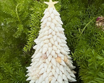 Seashell Christmas Tree, Coastal Christmas Decor, Seashell Decor, Olive ...