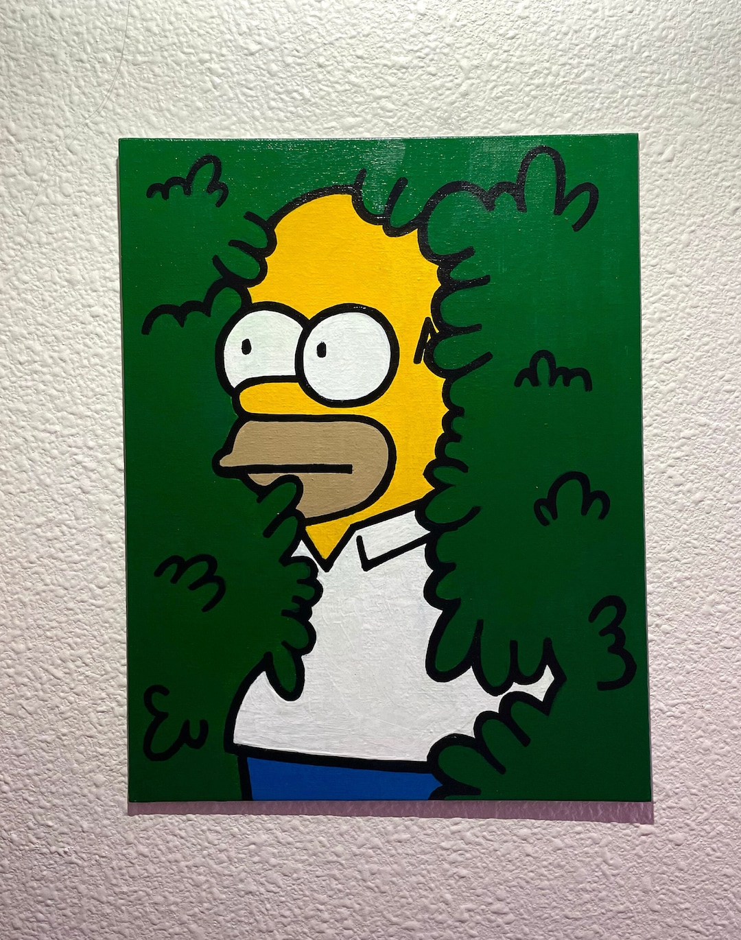 Homer Simpson Bush Canvas - Etsy