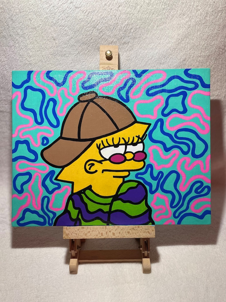 Hippie Lisa Simpson Canvas Art Painting - Etsy