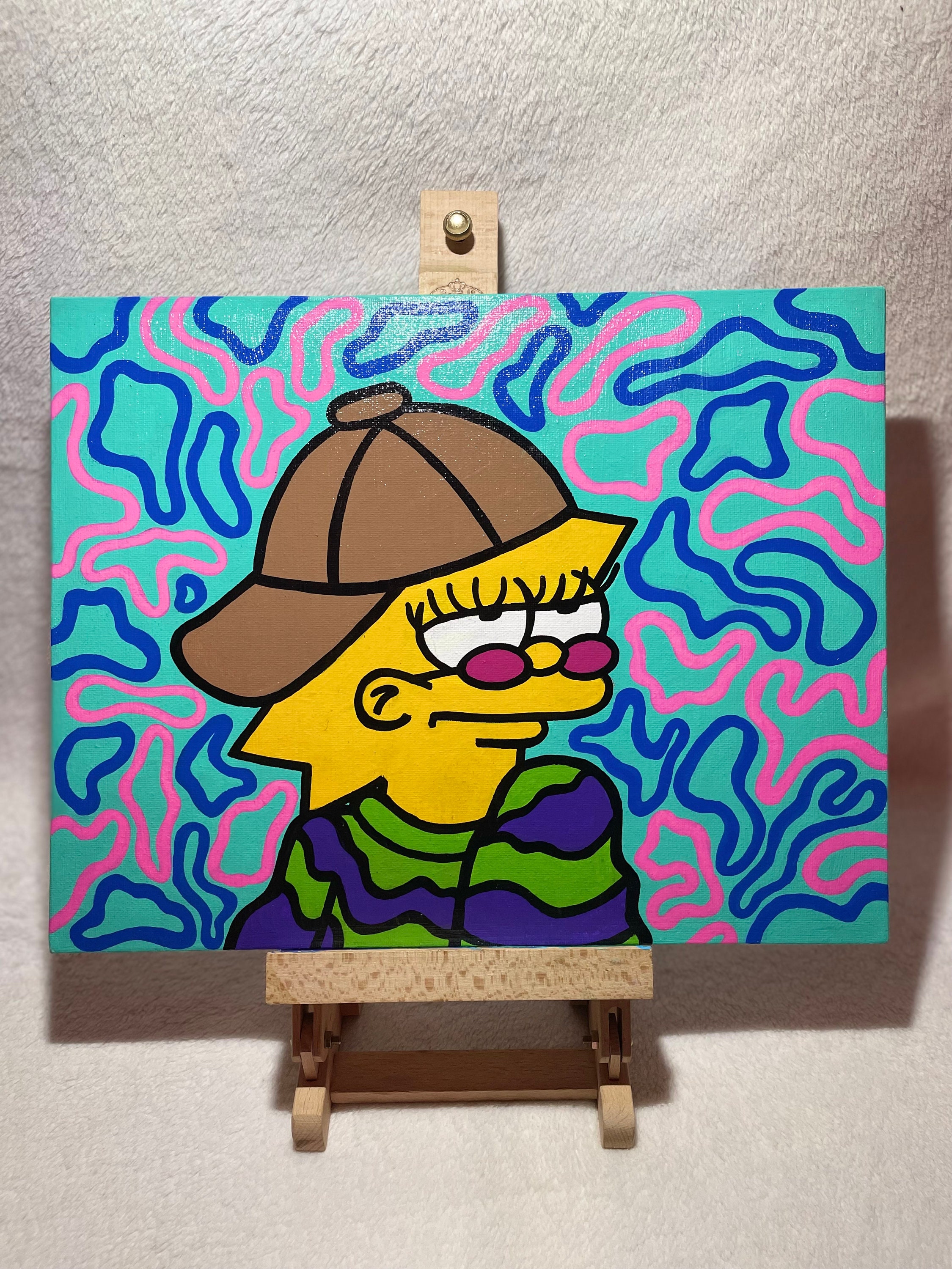 Hippie Lisa Simpson Canvas Art Painting - Etsy