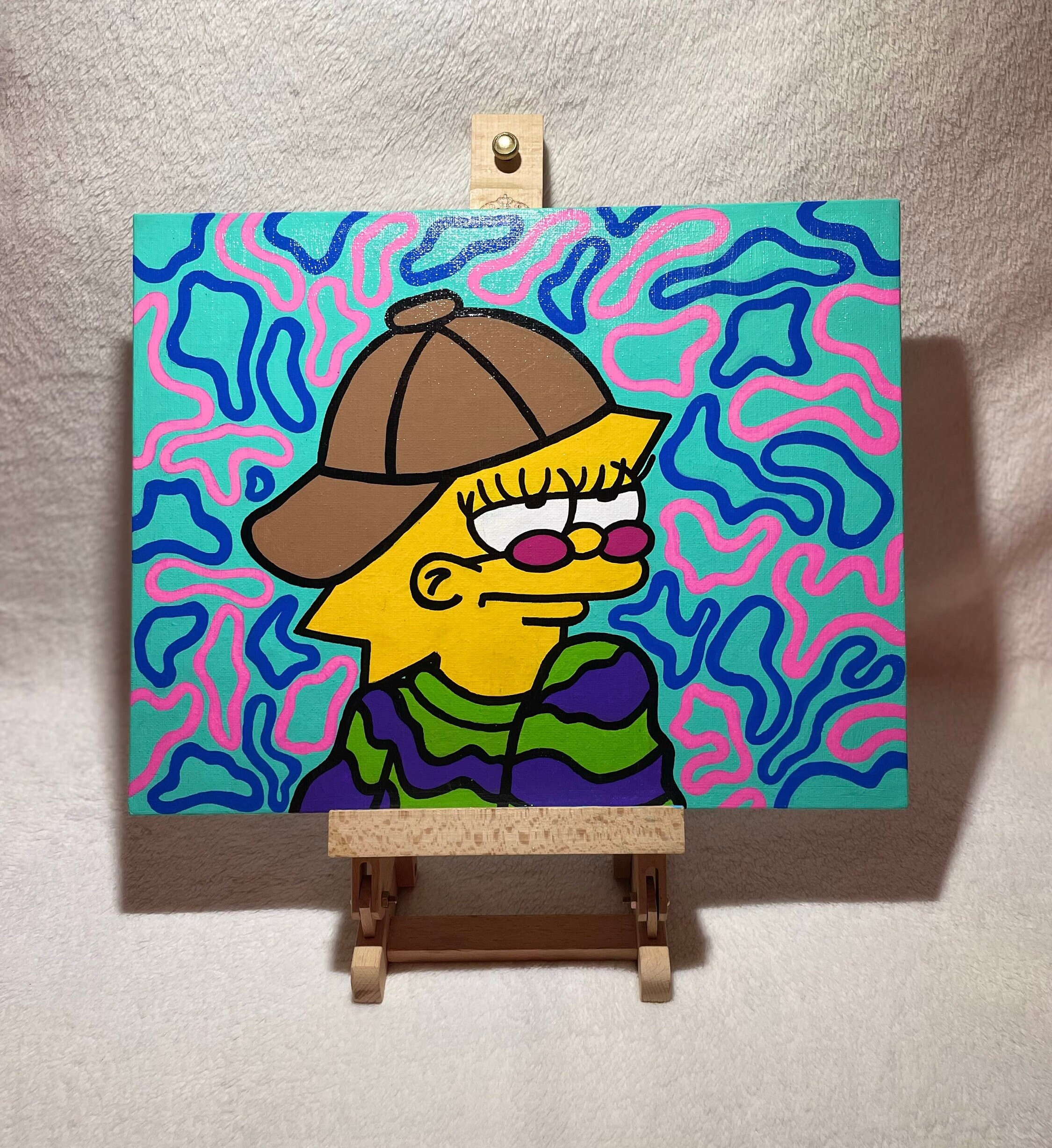 Hippie Lisa Simpson Canvas Art Painting - Etsy