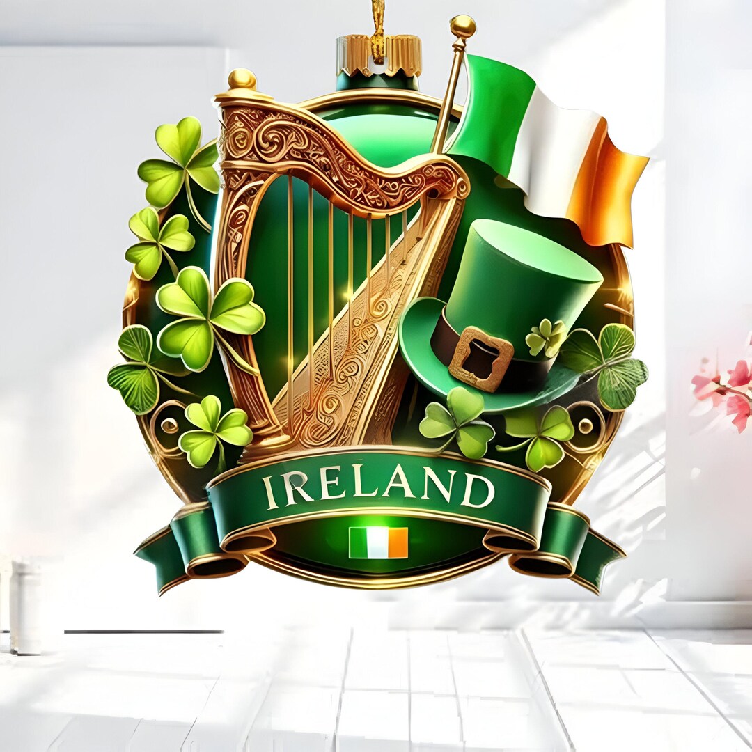 Personalized Ireland Mountain Ornament, Custom Name Irish Landscape X ...