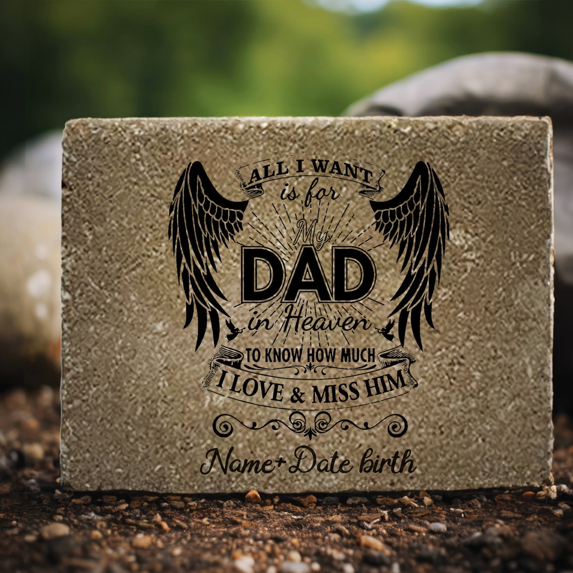 Personalized Memorial Stone for Dad, Father, Lovers One Vintage ...