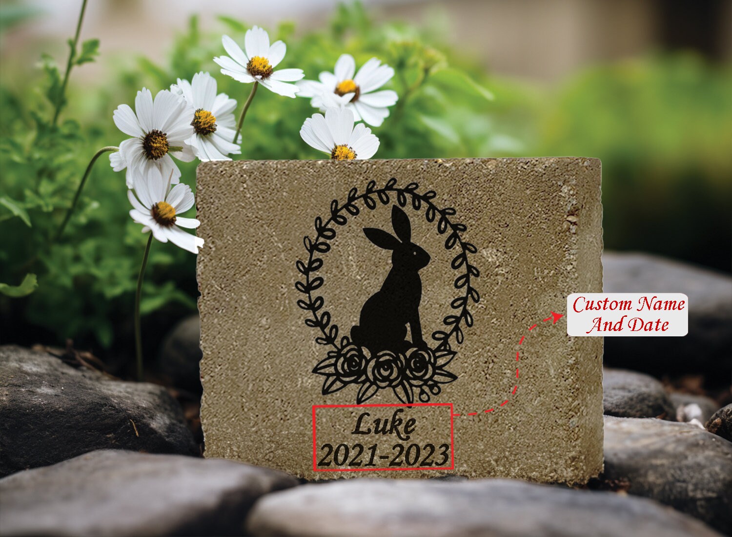 Personalized Memorial Stone for Pet, Rabbit, Lover Ones Vintage ...