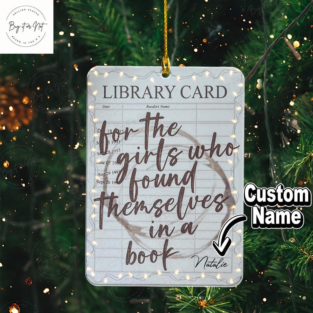 Personalized Library Card Kindle Case Ornament, Kindle Cover Ornament ...