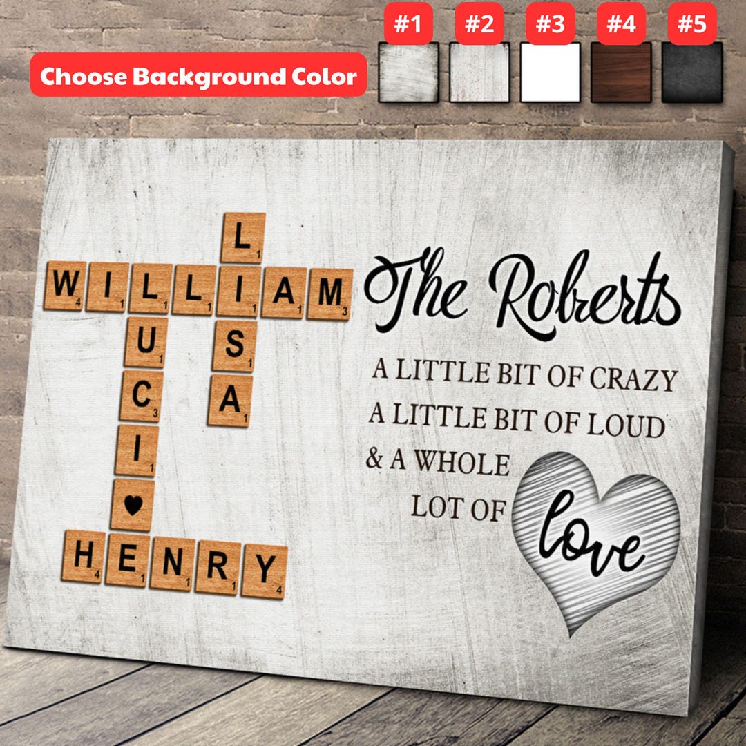 Custom Crossword Family Whole Lot of Love Canvas (ready to Hang ...