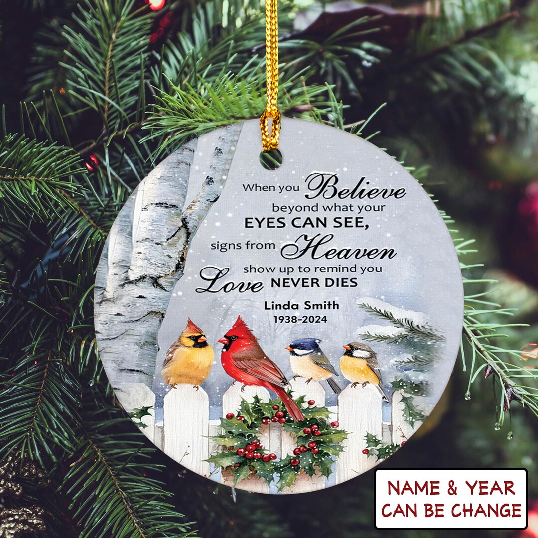 Personalized Cardinal Memory Ornament, When You Believe Beyond What ...
